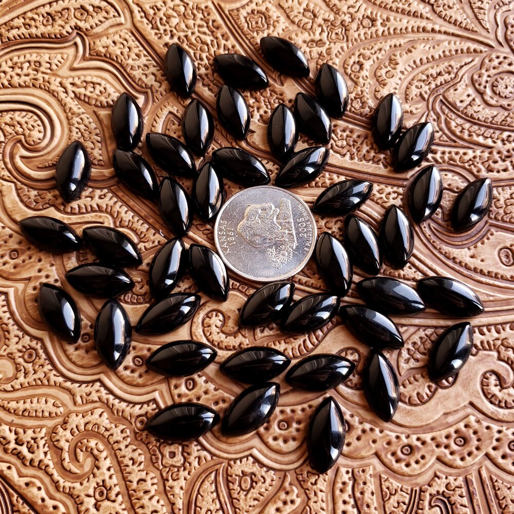 8x16mm Black Onyx Marquise Cab (1 pc) – STONEHOARDER